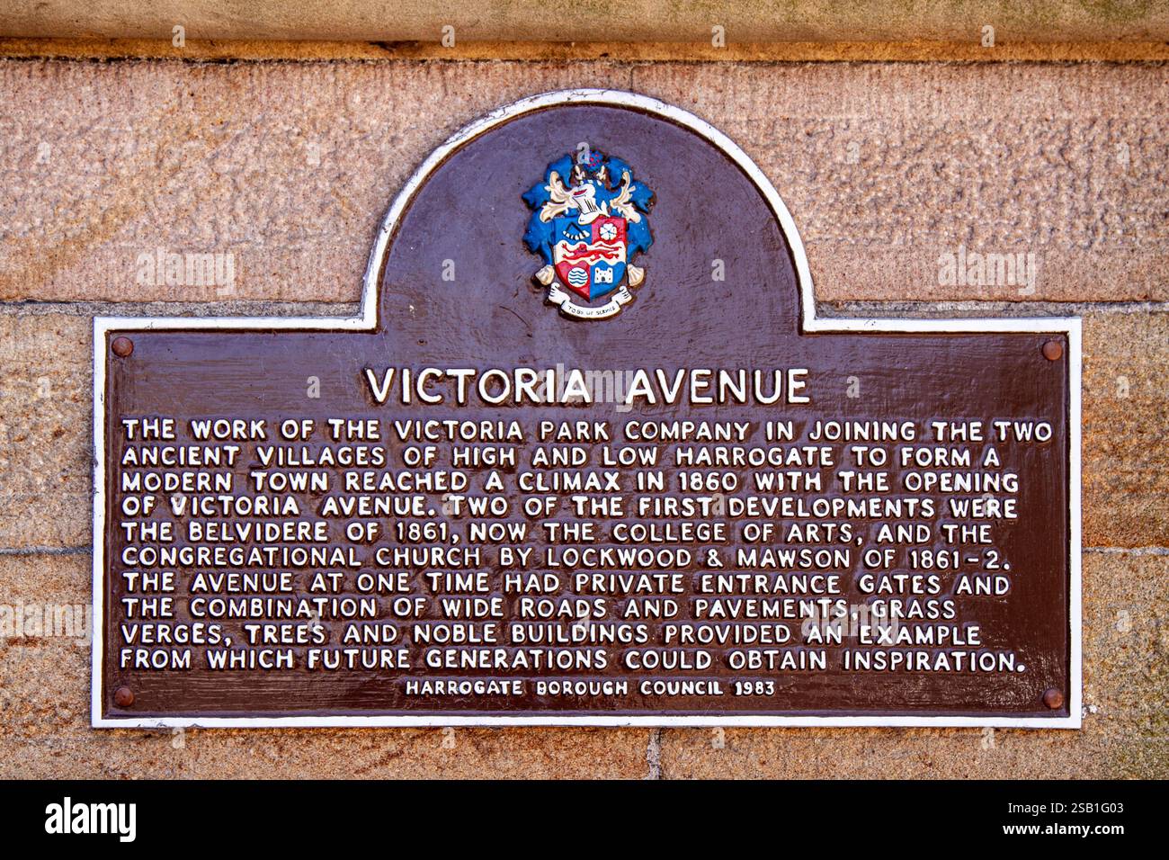 Sign giving history of Victoria Avenue, constructed to join the two ...