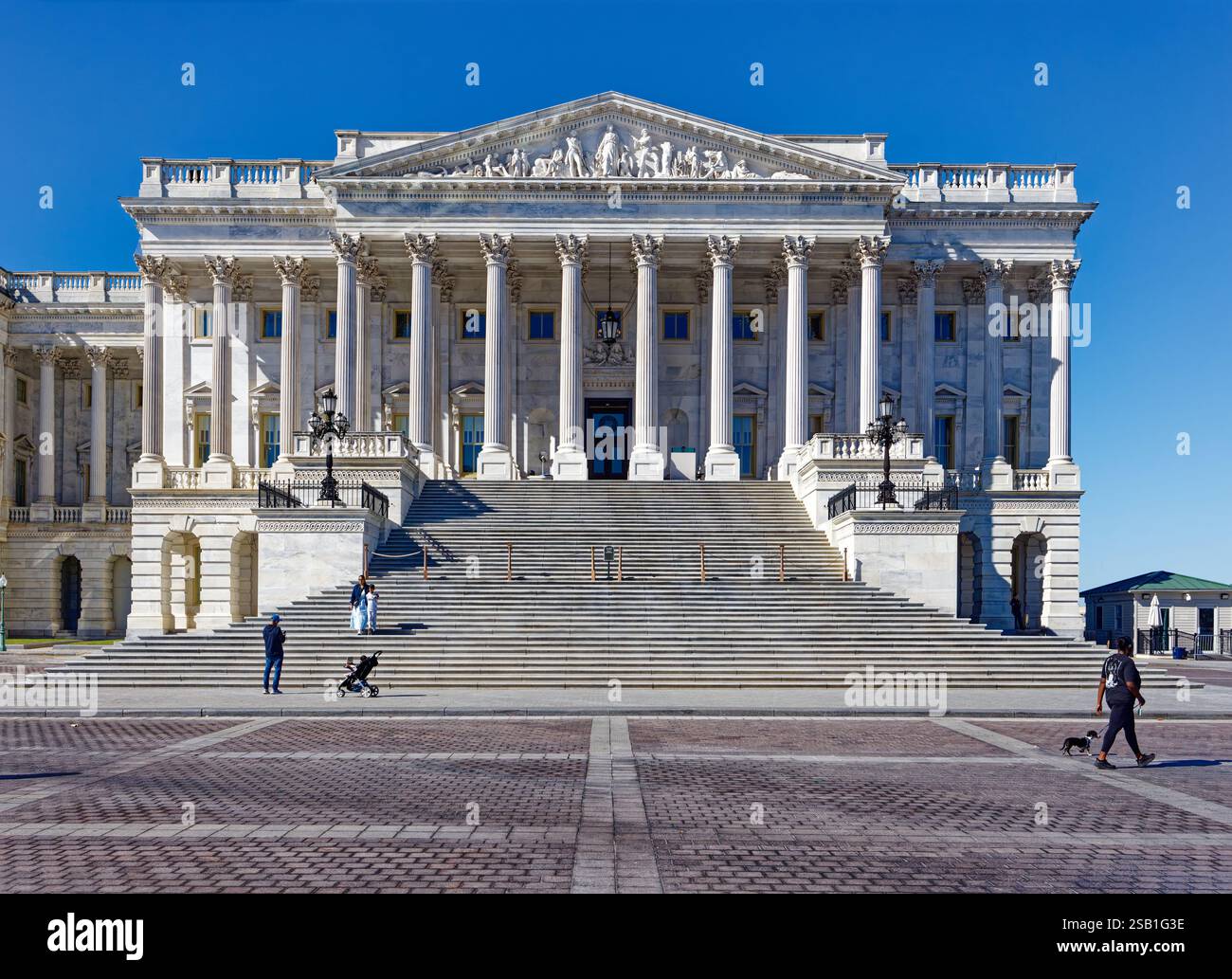 Senate wing of the U.S. Capitol, viewed from the east on a quiet Sunday ...