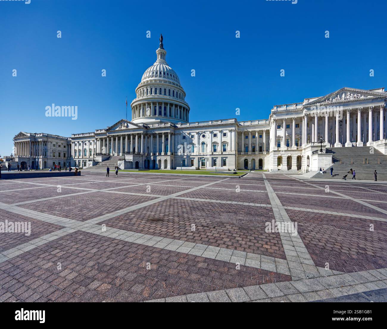 The U.S. Capitol East Front faces a plaza on the only level portion of ...
