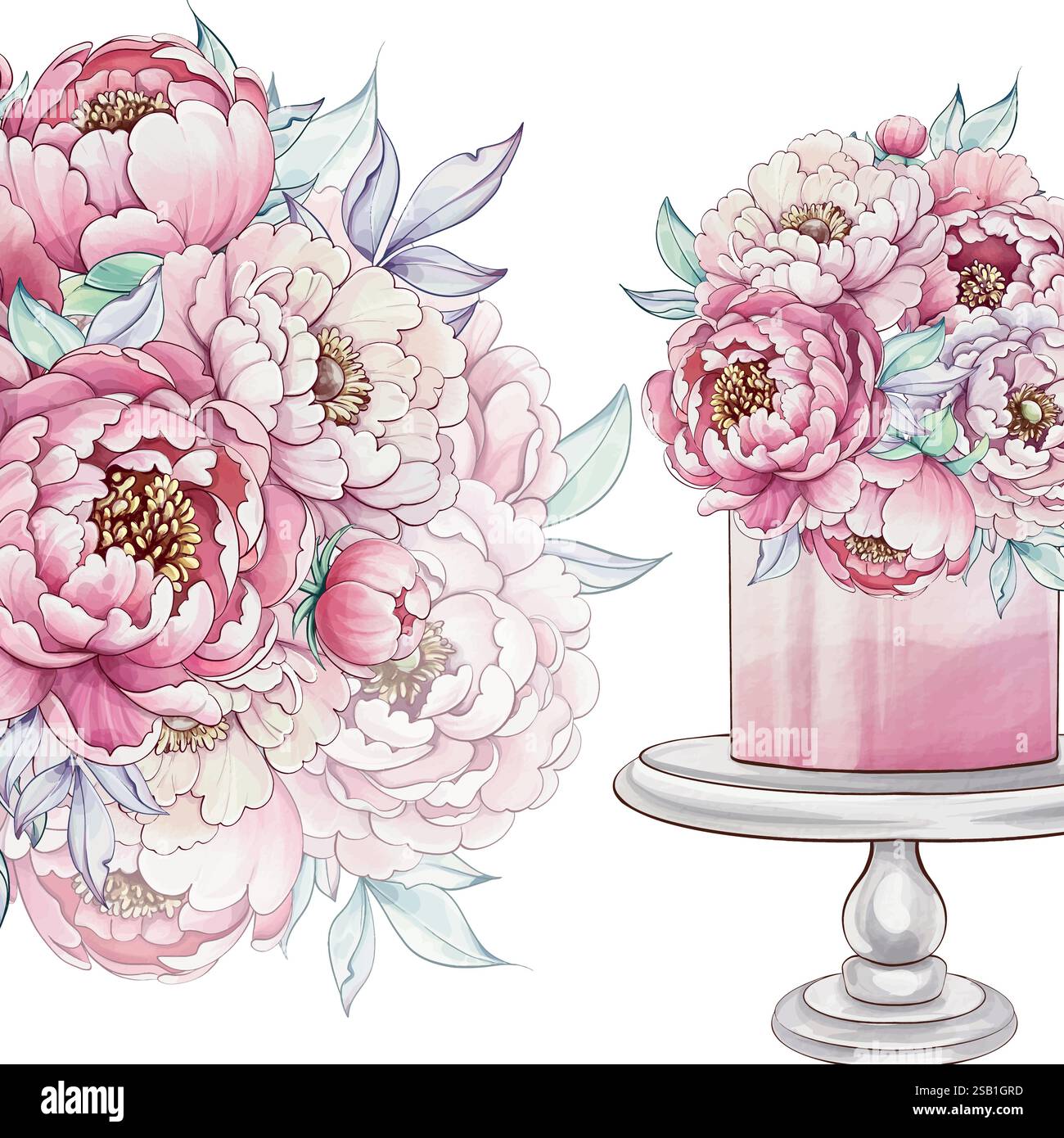 Charming white flowers bloom Stock Vector Images - Alamy