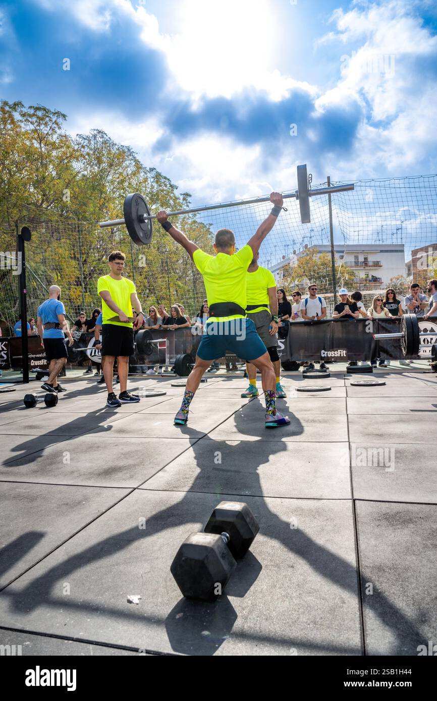 Seville, Spain, Nov 9 2024, Competitors showcase their strength during ...