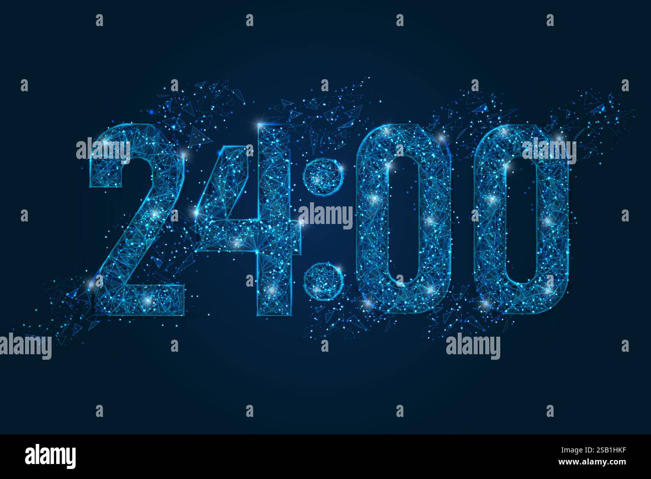 Abstract isolated blue image of 24 00 o clock , twelve am - pm ...