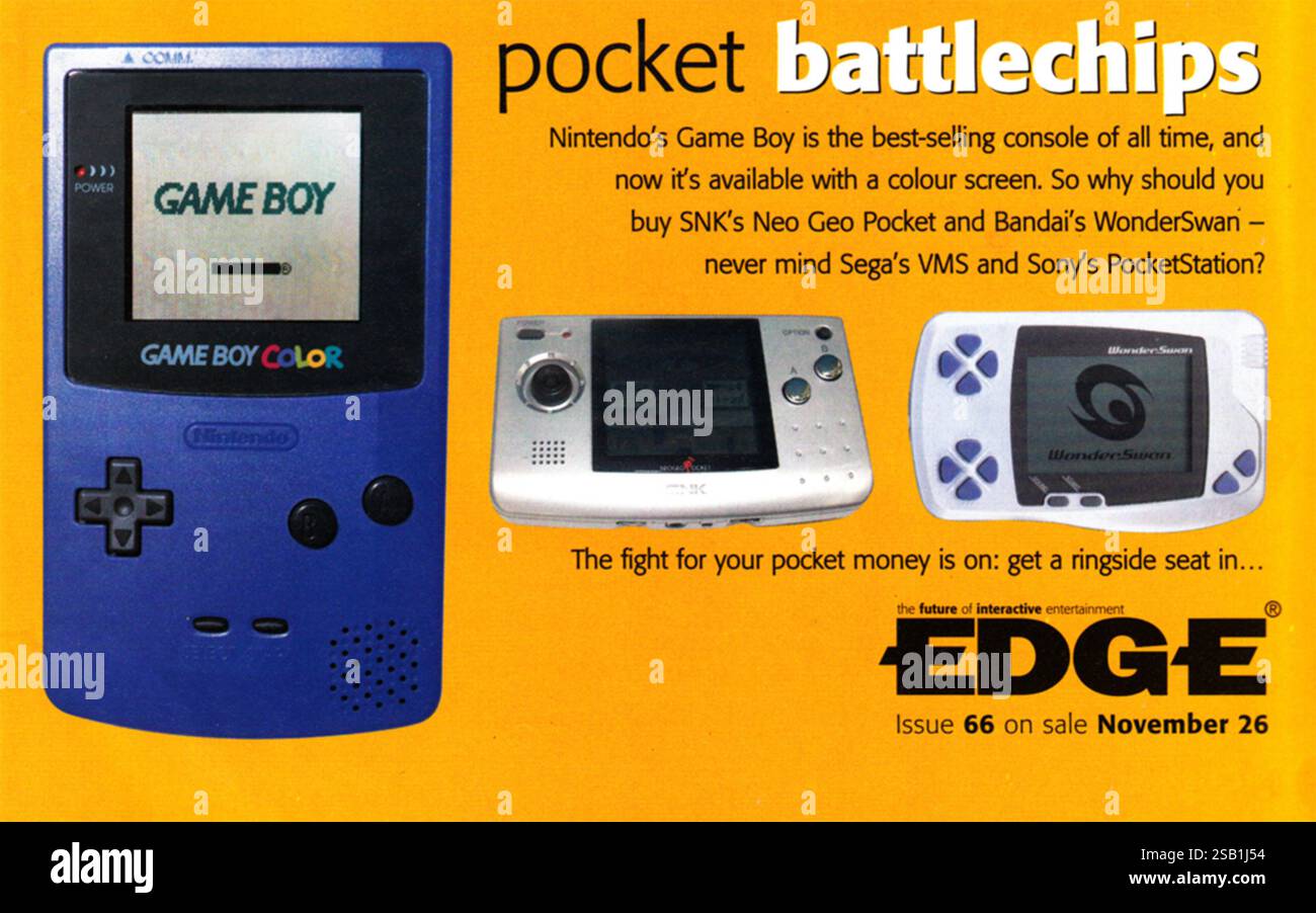 1998 UK Edge computer games magazine ad - Nintendo Game Boy Stock Photo ...