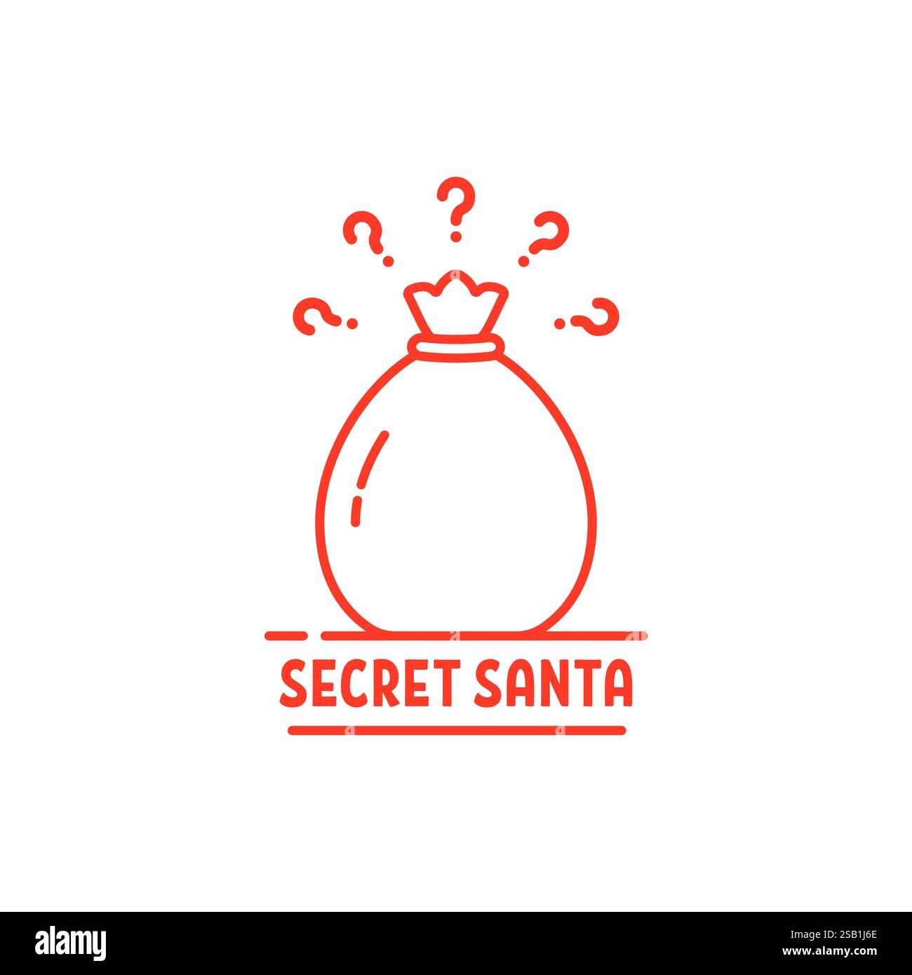 red thin line bag like secret santa Stock Vector Image & Art - Alamy