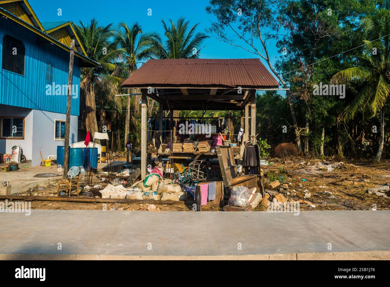 Preak Svay, Koh Rong Island, Cambodia, January 30, 2025 Daily life in ...