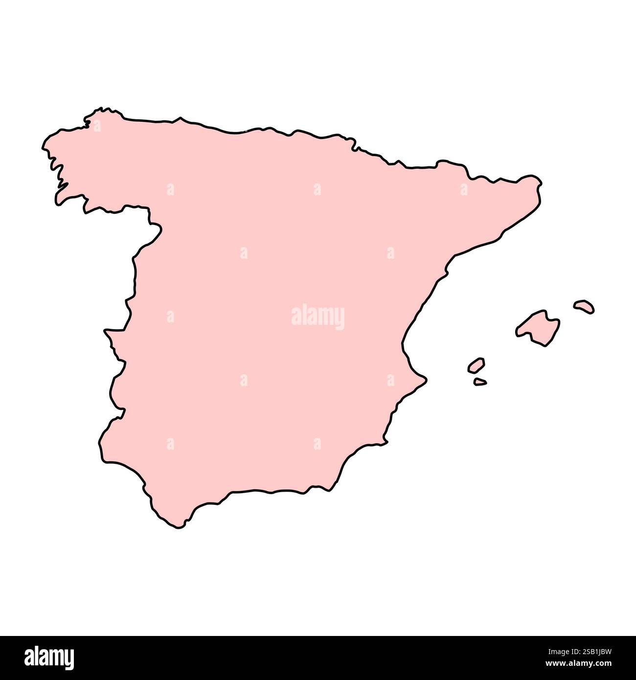 Spain map symbol shape, travel web flat concept icon vector ...