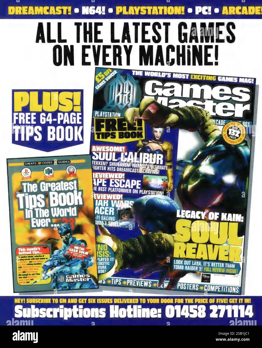 1999 UK GamesMaster magazine promo featuring Soul reaver Stock Photo ...