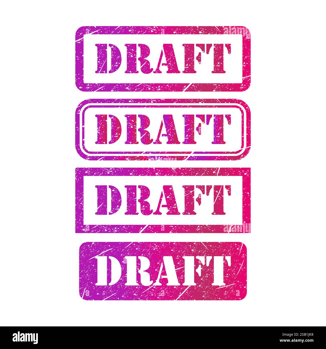 Set of Draft stamp symbol, label sticker sign button, text banner ...