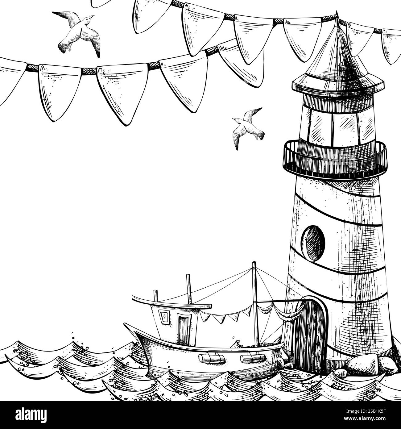 Flags on yacht Black and White Stock Photos & Images - Alamy