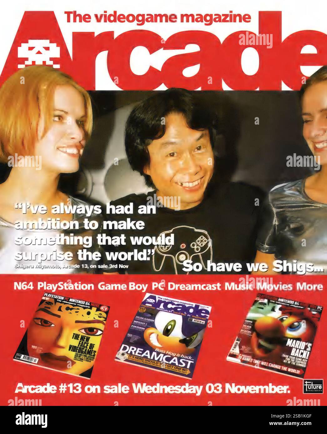 1999 UK Arcade videogame magazine ad poster featuring Shigeru Miyamoto ...
