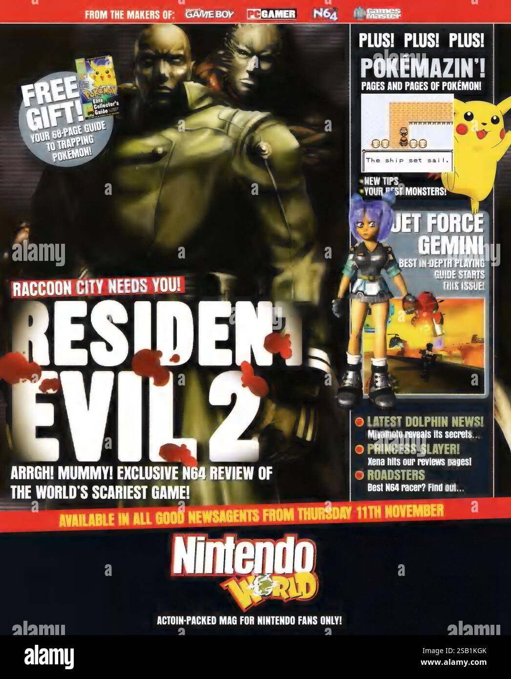 1999 UK Nintendo World Brazilian magazine poster featuring Resident ...