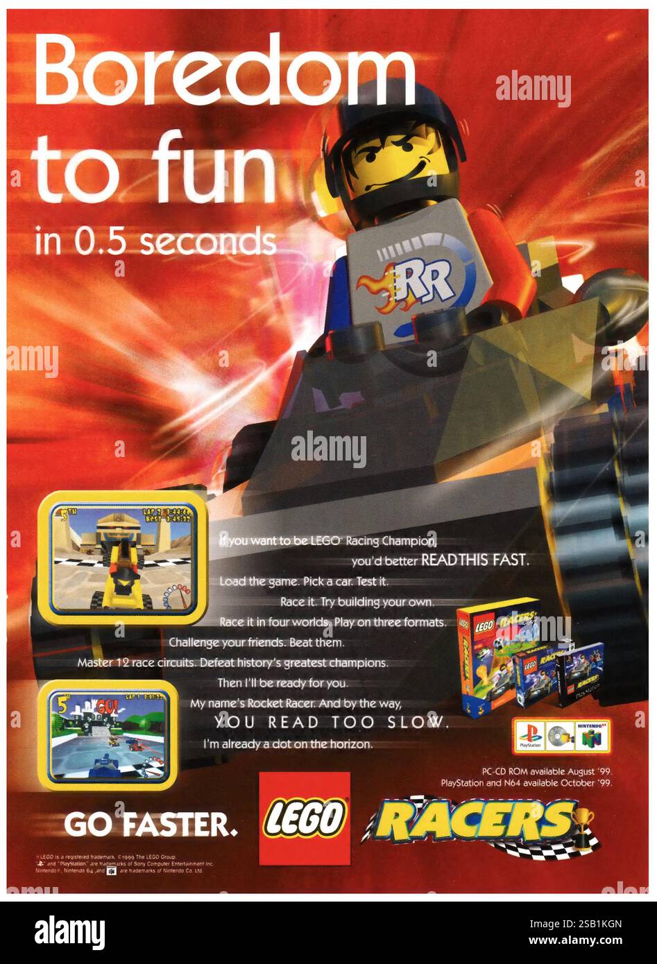 1999 UK Lego Racers kart racing video game ad - developed by High ...