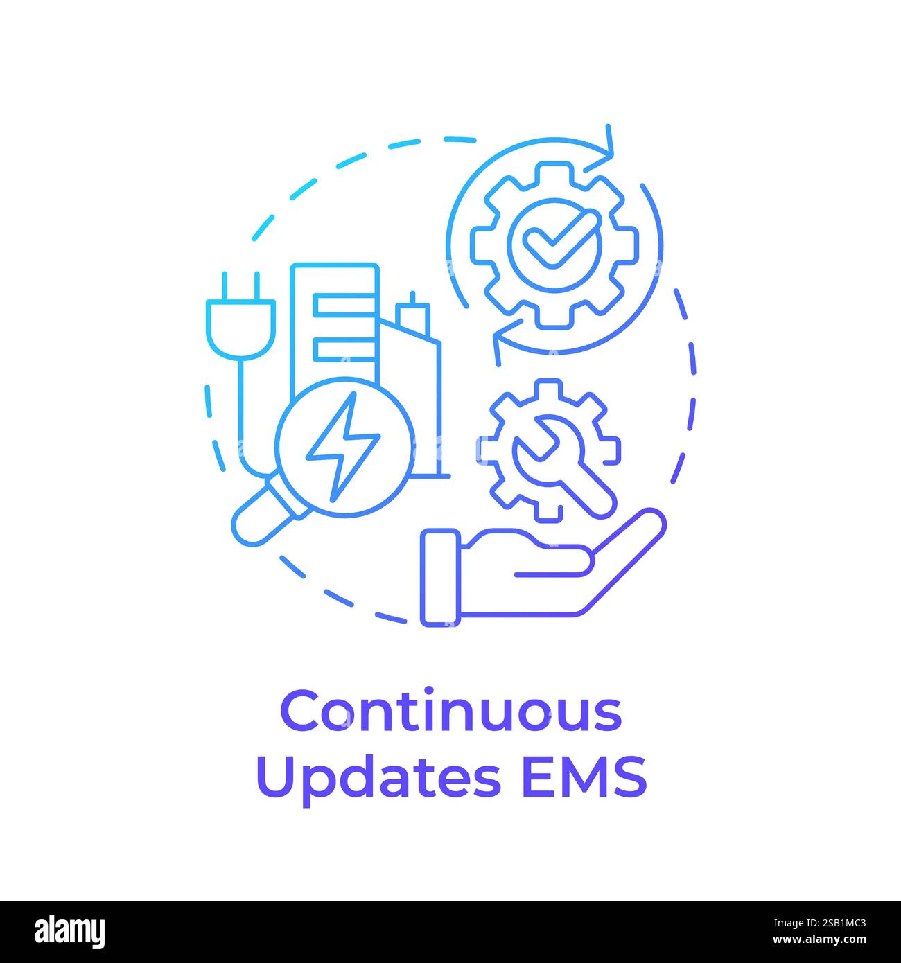 Continuous updates EMS blue gradient concept icon Stock Vector Image ...