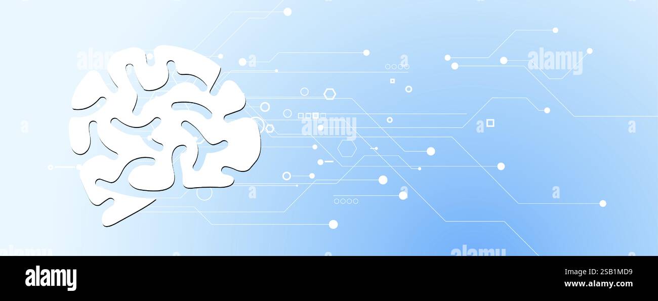 Abstract Artificial intelligence. Cloud computing. Machine learning. Technology web background ...