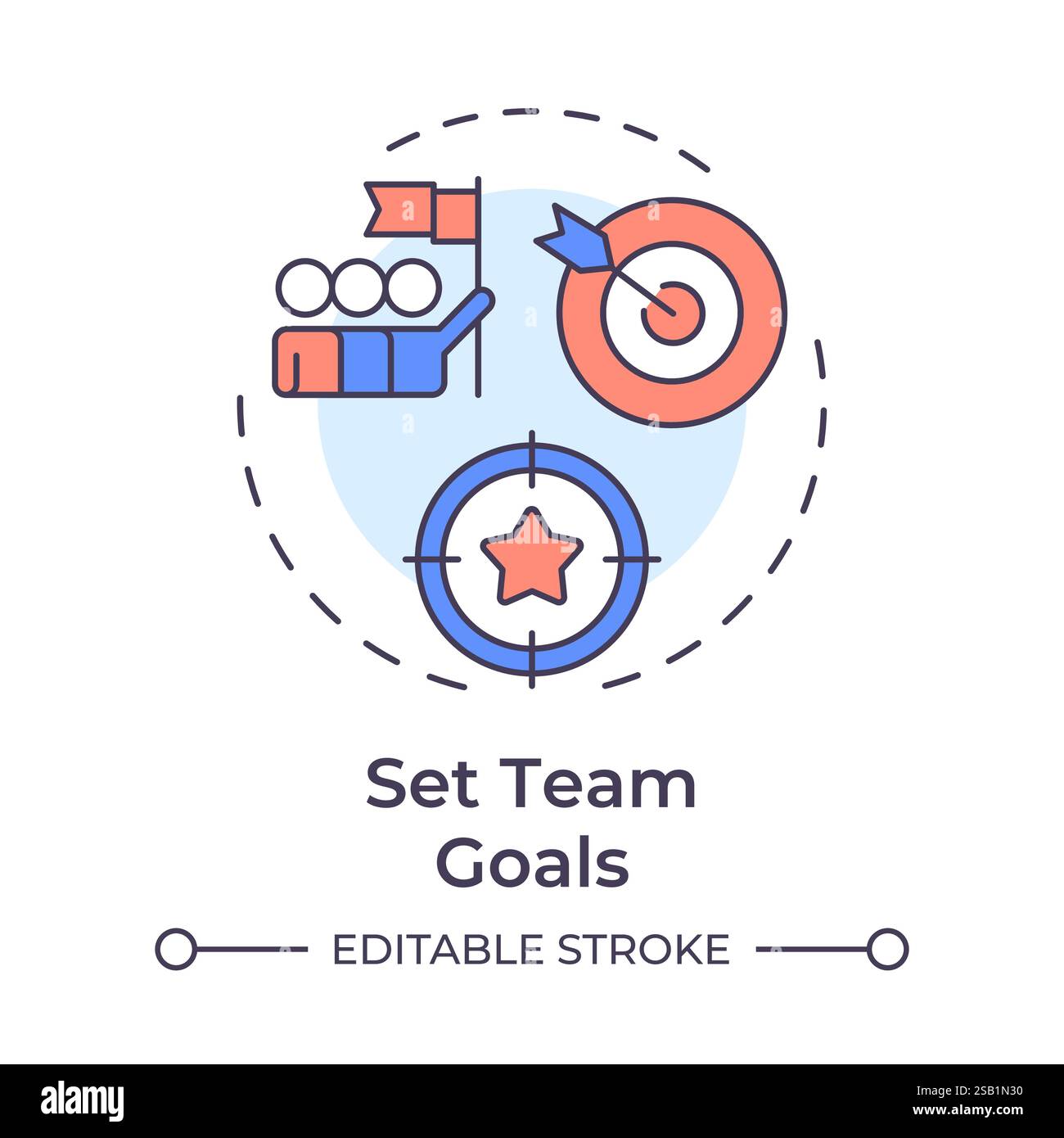 Set team goals multi color concept icon Stock Vector Image & Art - Alamy