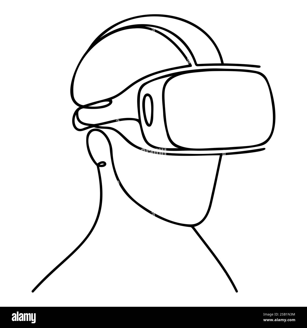 One continuous line drawing of glasses of virtual reality. Virtual game ...