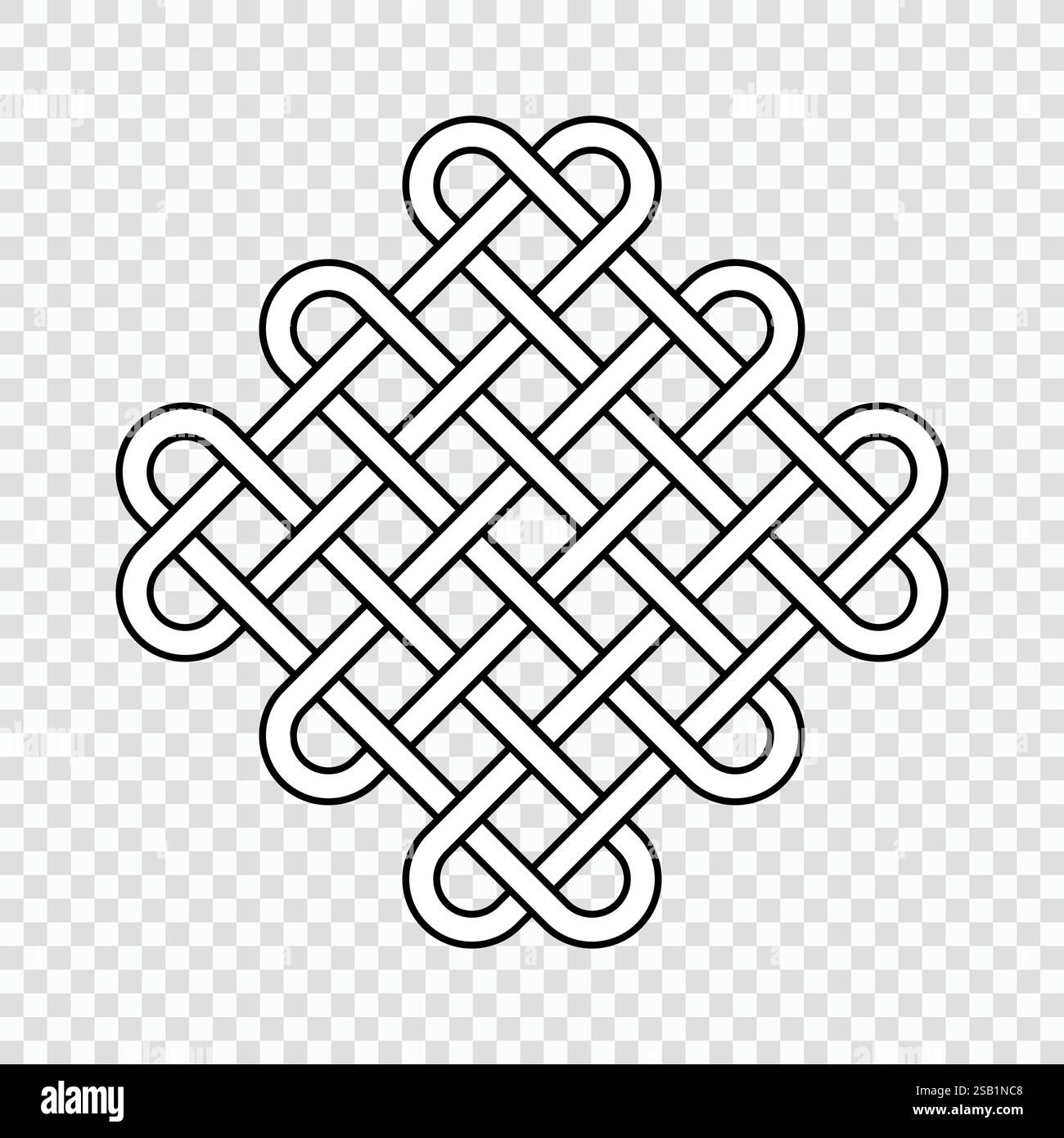 Black outlined Celtic knot design showcasing symmetrical loops on a ...