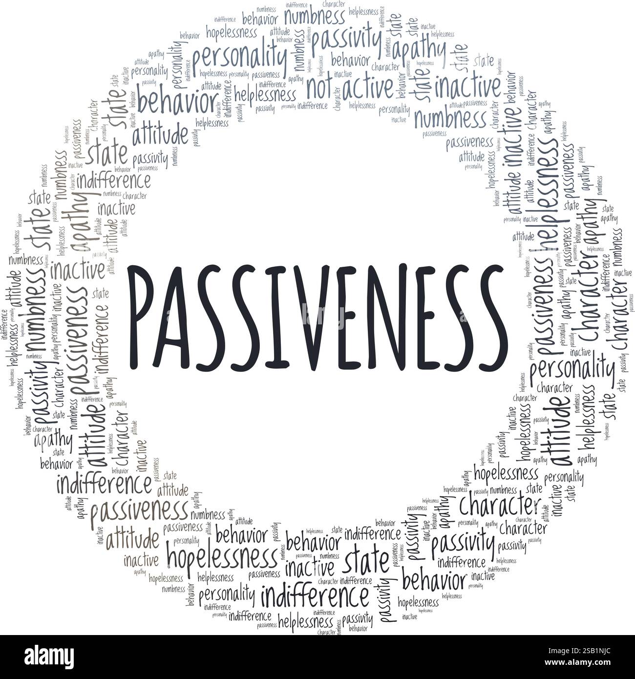 Passiveness word cloud conceptual design isolated on white background ...