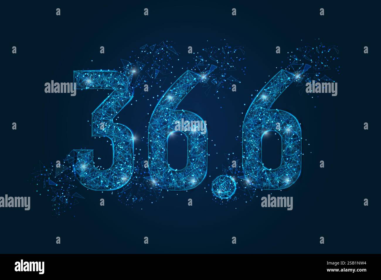 Abstract isolated blue image of healthy normal 36.6 temperature ...