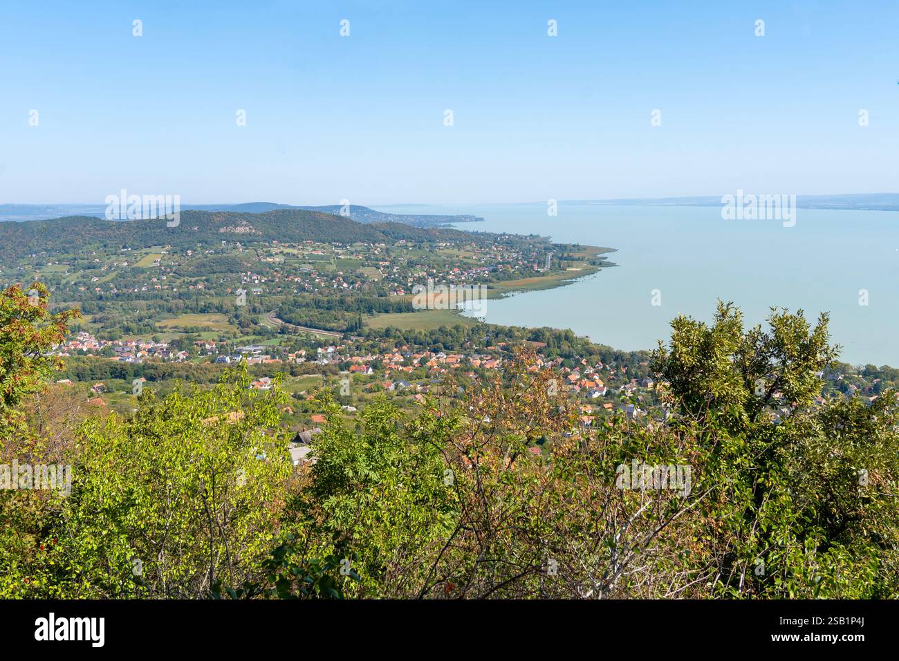 Villages on the northern shore of Lake Balaton from the air Stock Photo ...