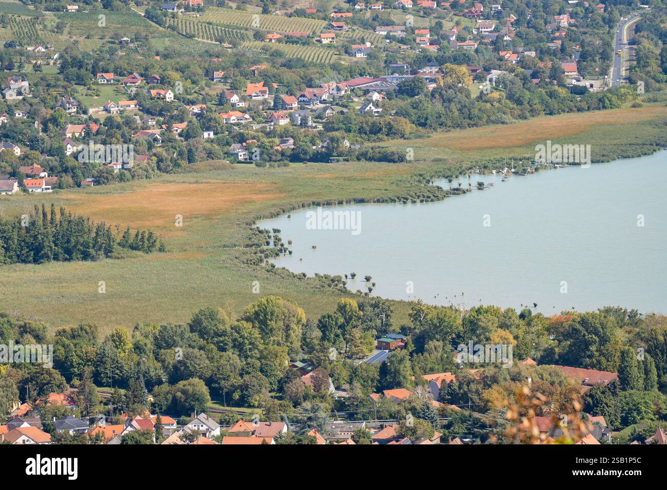 Villages on the northern shore of Lake Balaton from the air Stock Photo ...