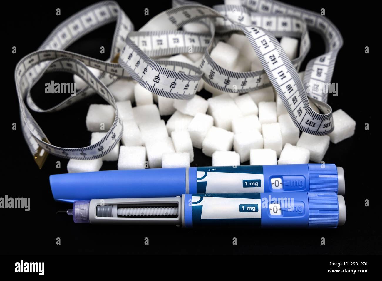 Ozempic Insulin injection pen on a dark background for diabetics and weight loss Stock Photo - Alamy
