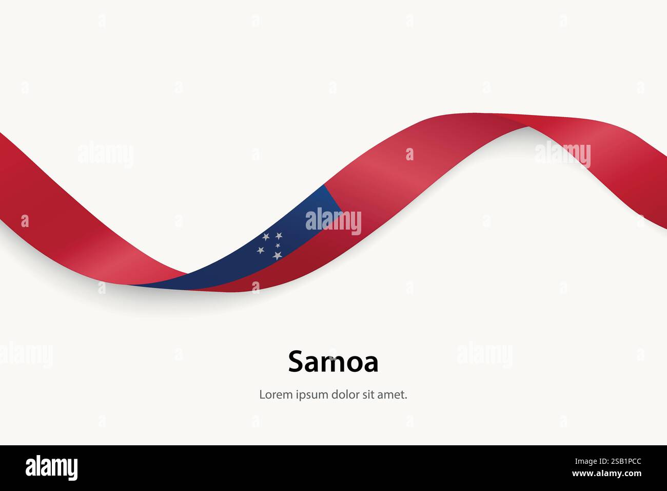 Samoa flag on Waving ribbon. Template for independence day Stock Vector ...