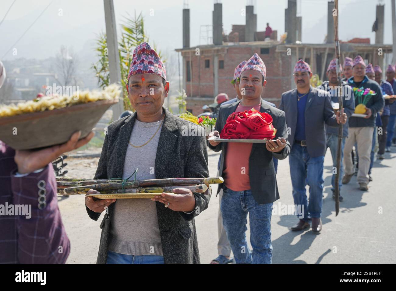 Bhaktapur, Bagmati, Nepal. 31st Jan, 2025. Members of the Newar ...
