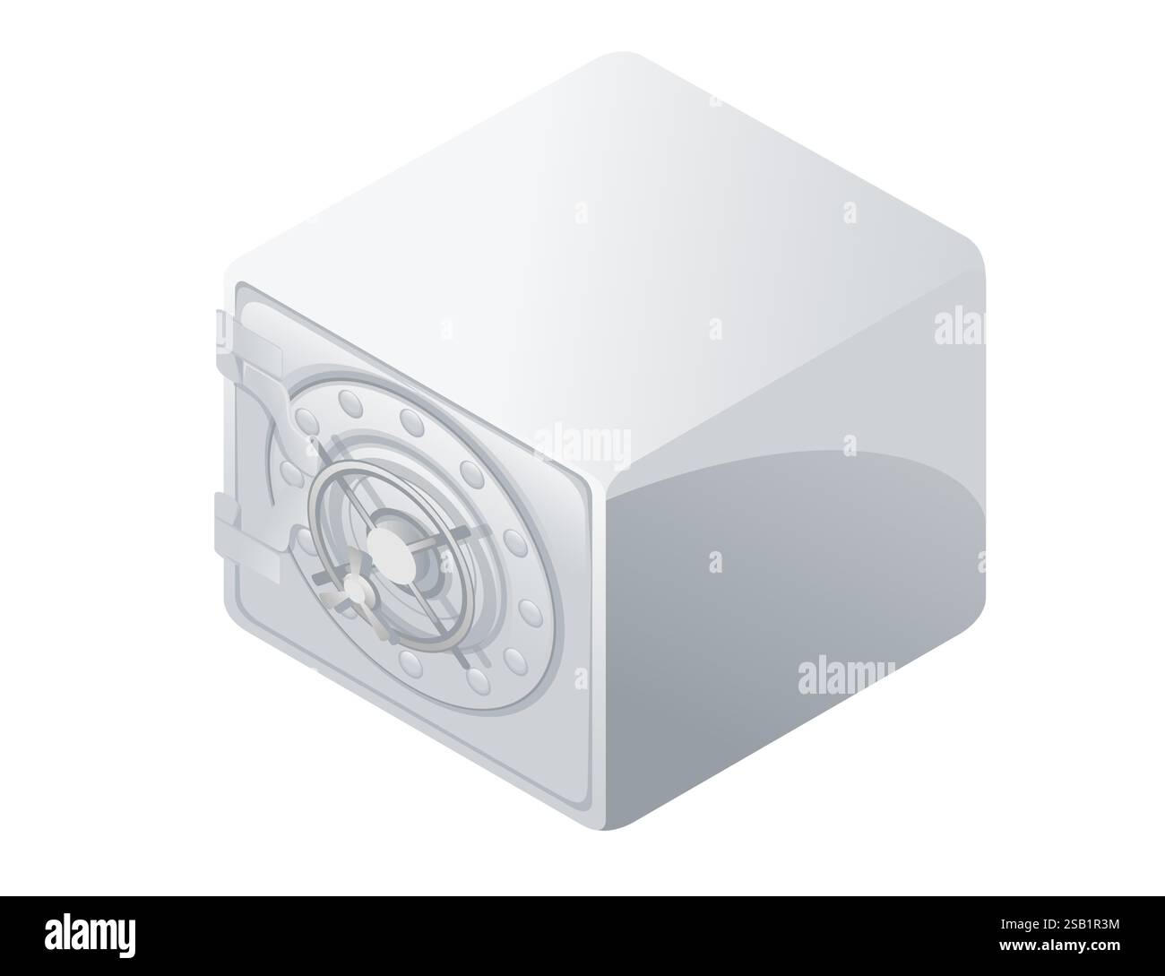 Isometric compact security safe with a round mechanical lock. Light ...