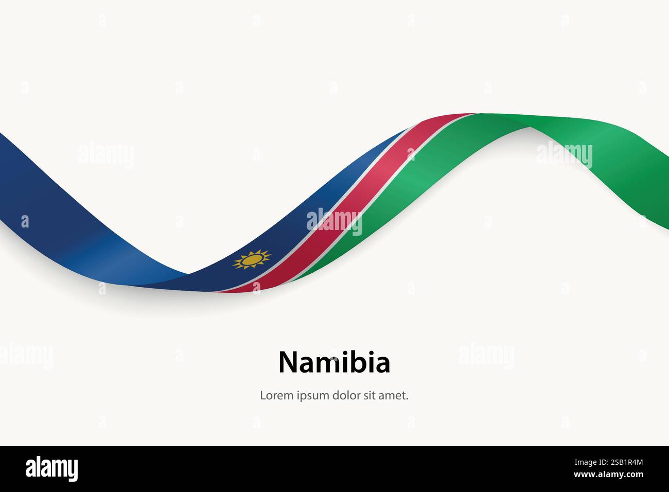 Namibia flag on Waving ribbon. Template for independence day Stock ...