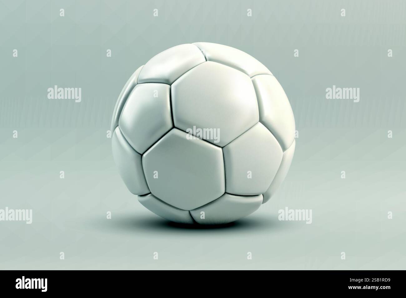 A sleek white soccer ball with subtle texture, displayed on a neutral ...