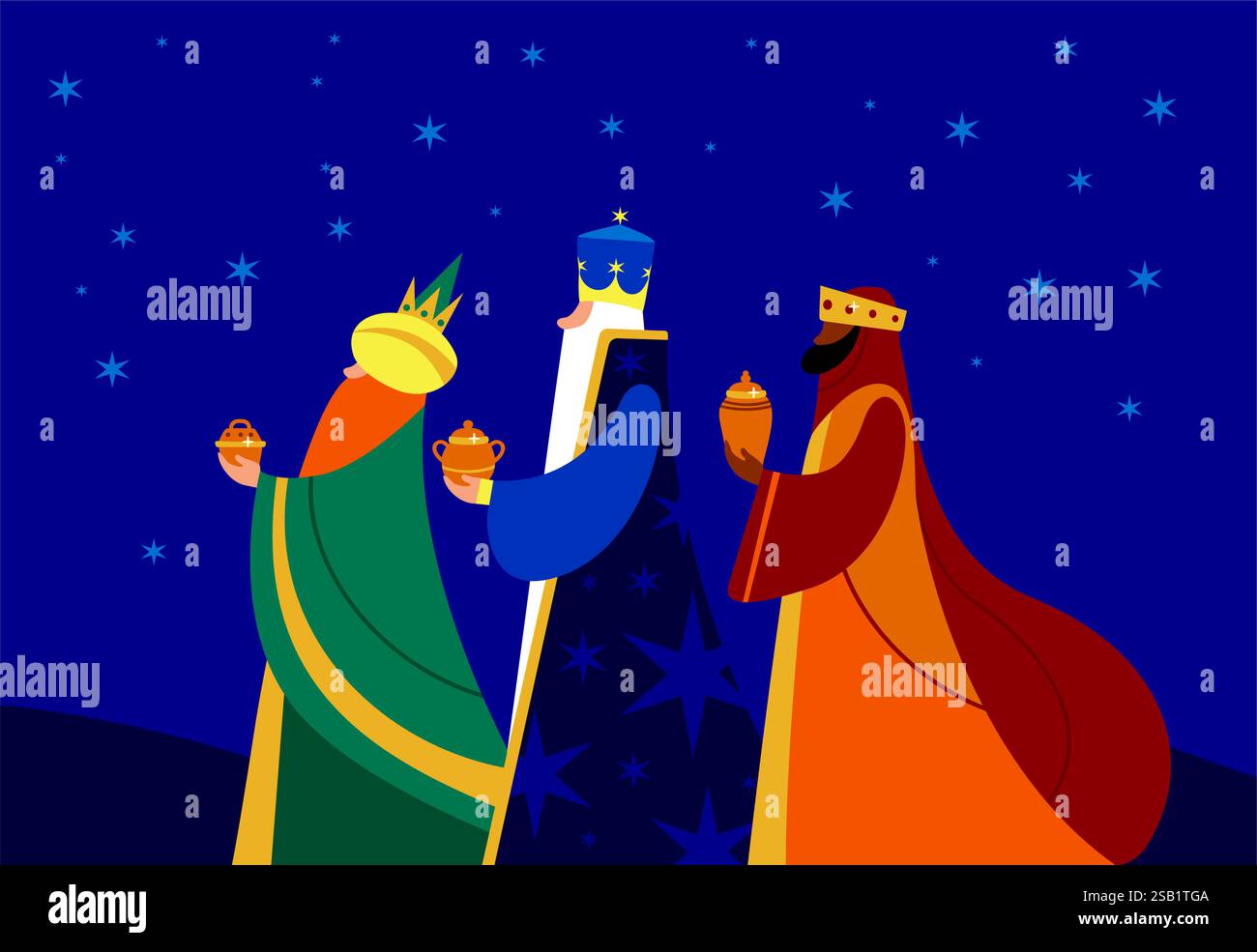Los Reyes Magos - Three Wise Men. Epiphany celebration. Traditional ...