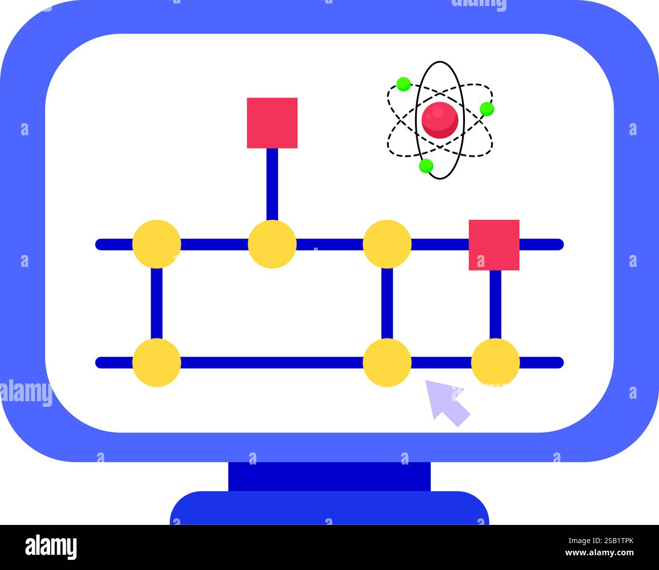 Quantum computing simulation artificial intelligence illustration Stock ...