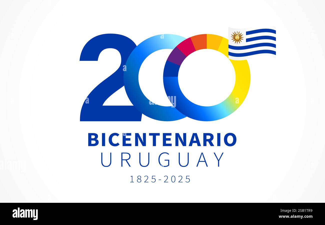 200 years anniversary logo Bicentenario Uruguay. Translation from ...