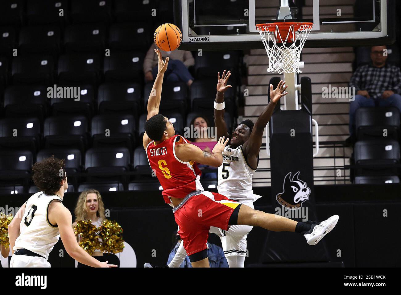 SPARTANBURG, SC - JANUARY 29: VMI Keydets forward Kaden Stuckey (6 ...
