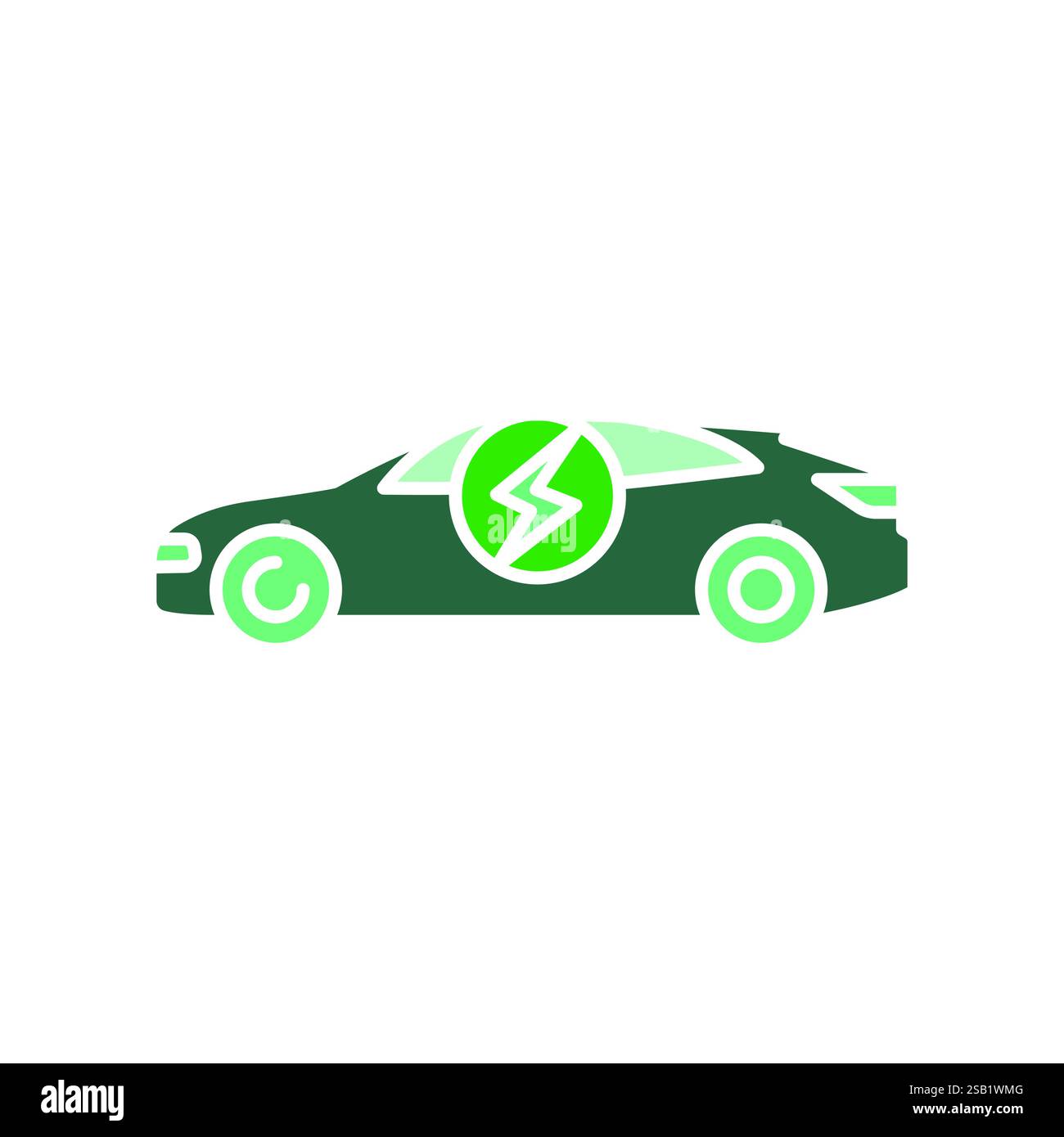 Electric Car Flat Icon Vector Isolated Element Editable Stroke Stock Vector Image And Art Alamy