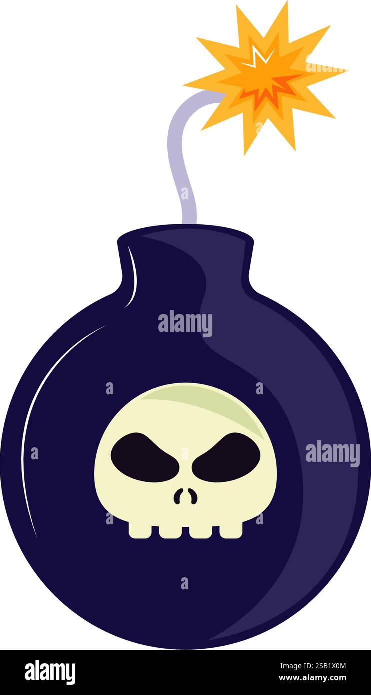 Cartoon exploding bomb with skull icon Stock Vector Image & Art - Alamy