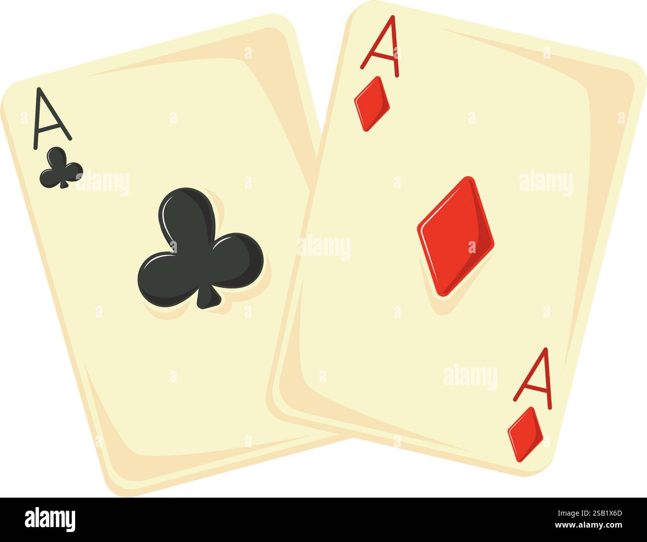 Two playing cards ace and diamond illustration Stock Vector Image & Art ...