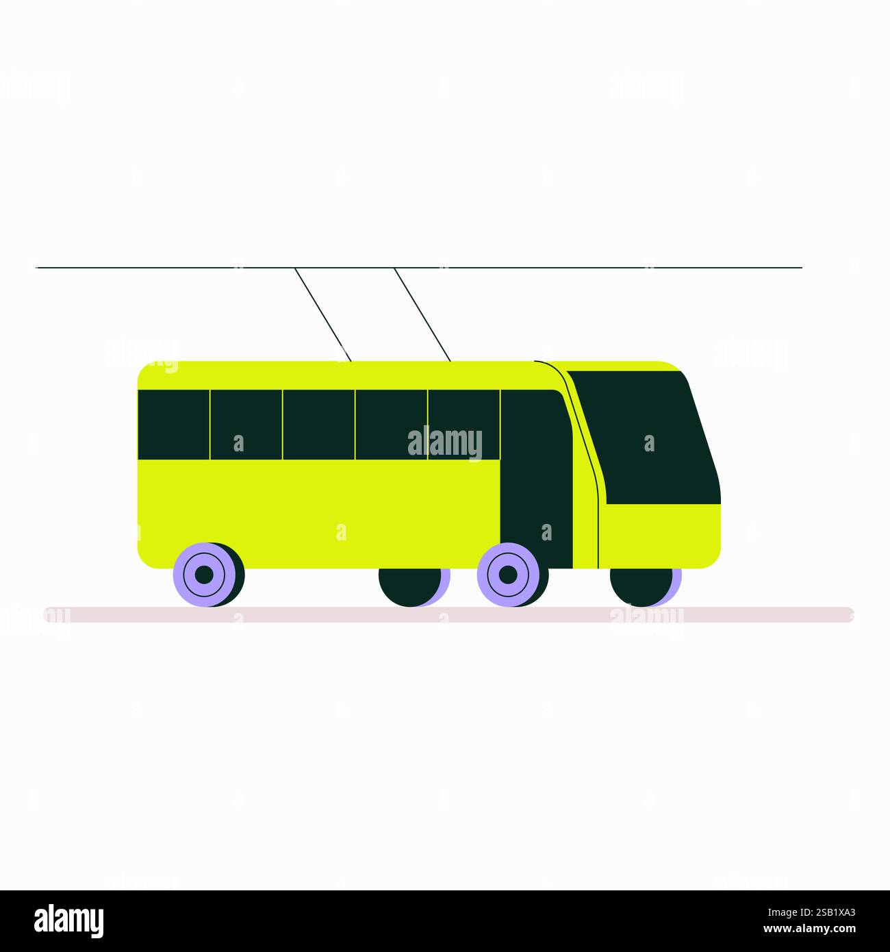 Trolleybus in Flat Vector Illustration Symbolizing Public Transport and ...