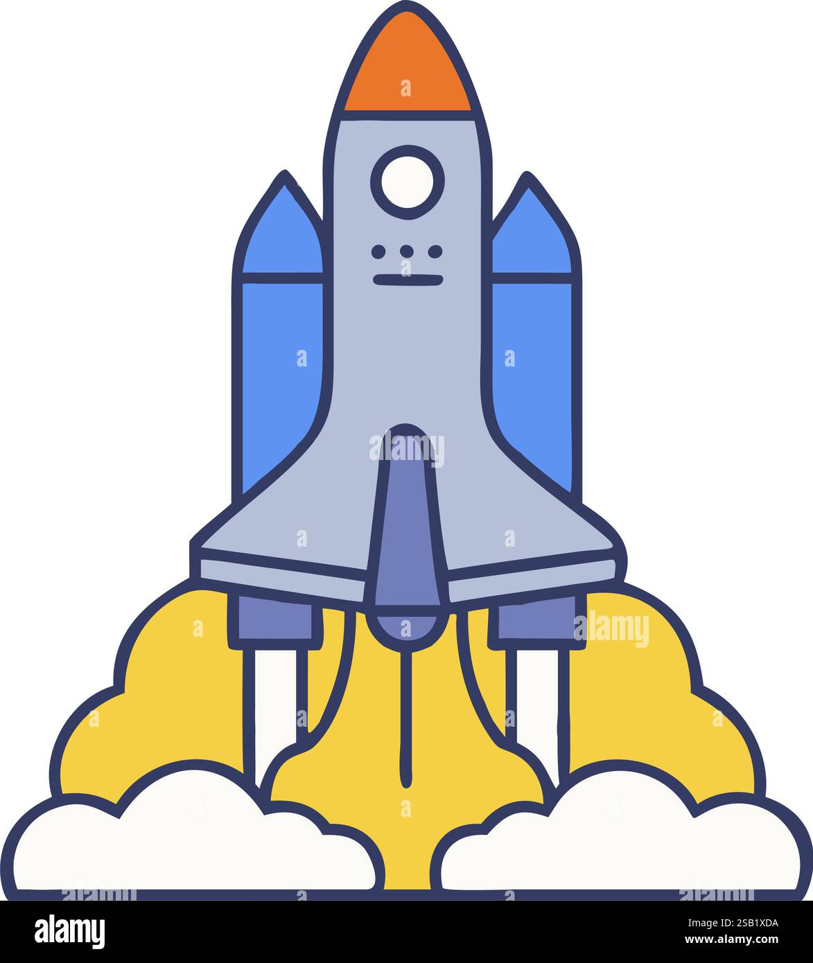 Space shuttle ready for takeoff illustration Stock Vector Image & Art ...