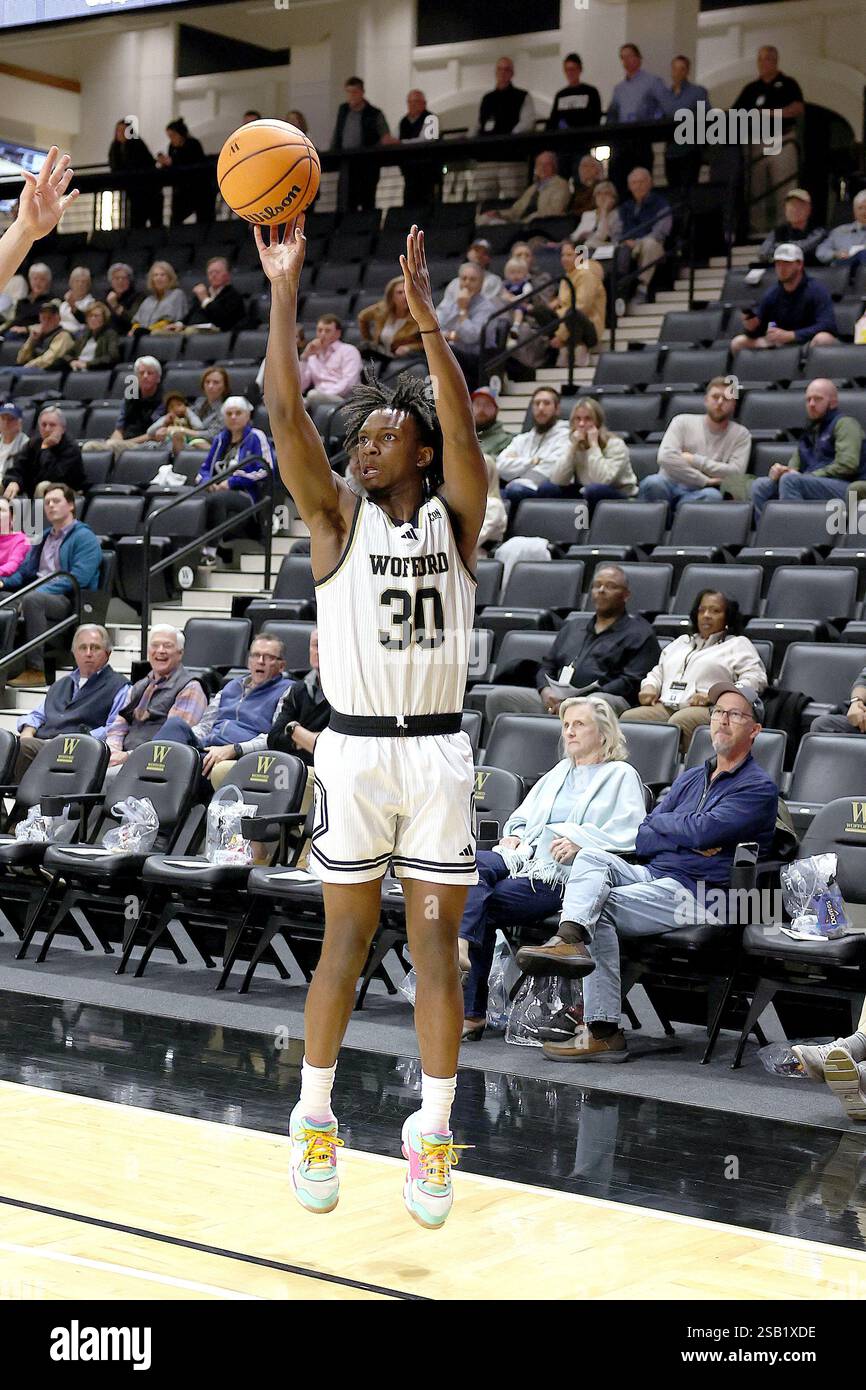 SPARTANBURG, SC - JANUARY 29: Wofford Terriers guard Anthony Arrington ...