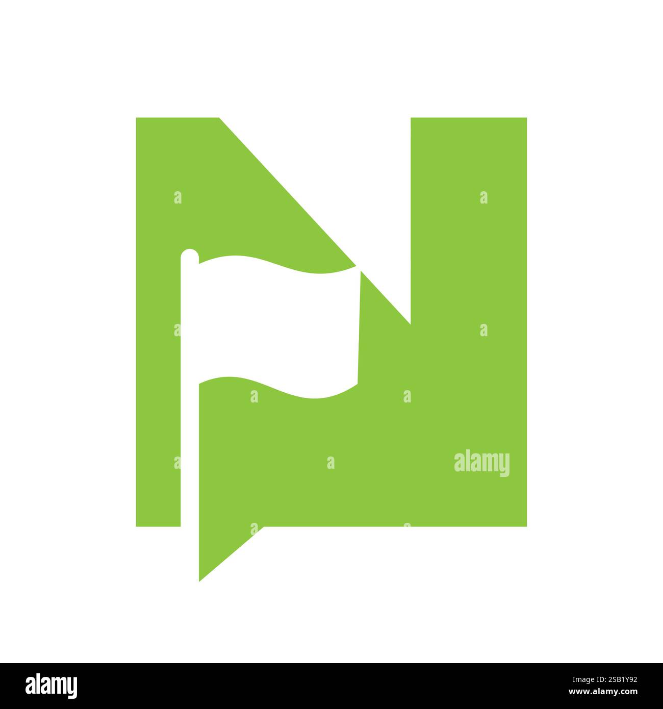 Initial Letter N Golf Flag Logo Design, Sport concept. Goal Achievement ...