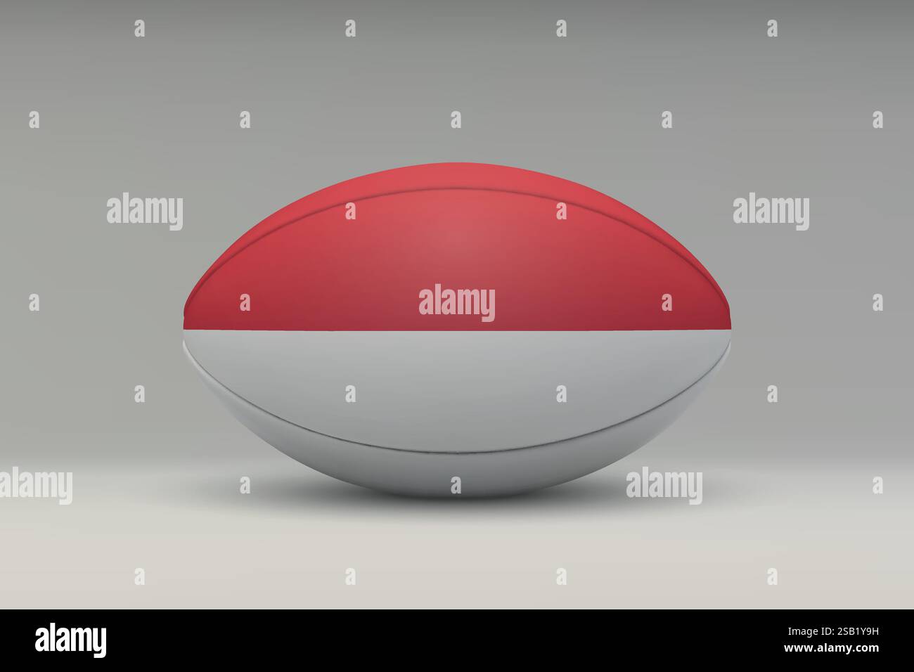 Monaco rugby ball featuring the national flag design on a gray ...