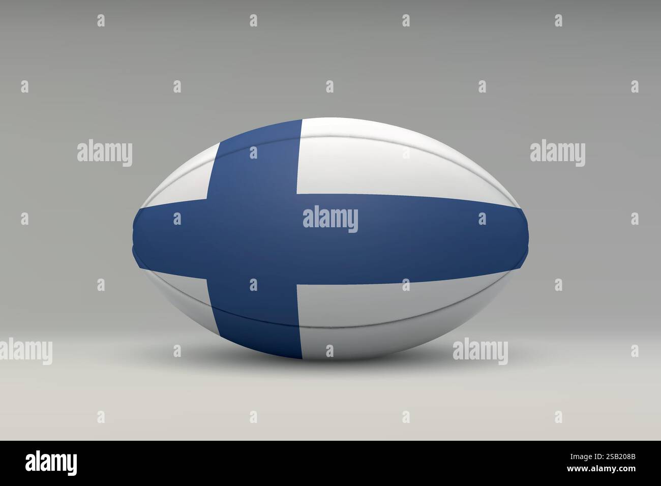 Finland rugby ball featuring the national flag design on a gray ...