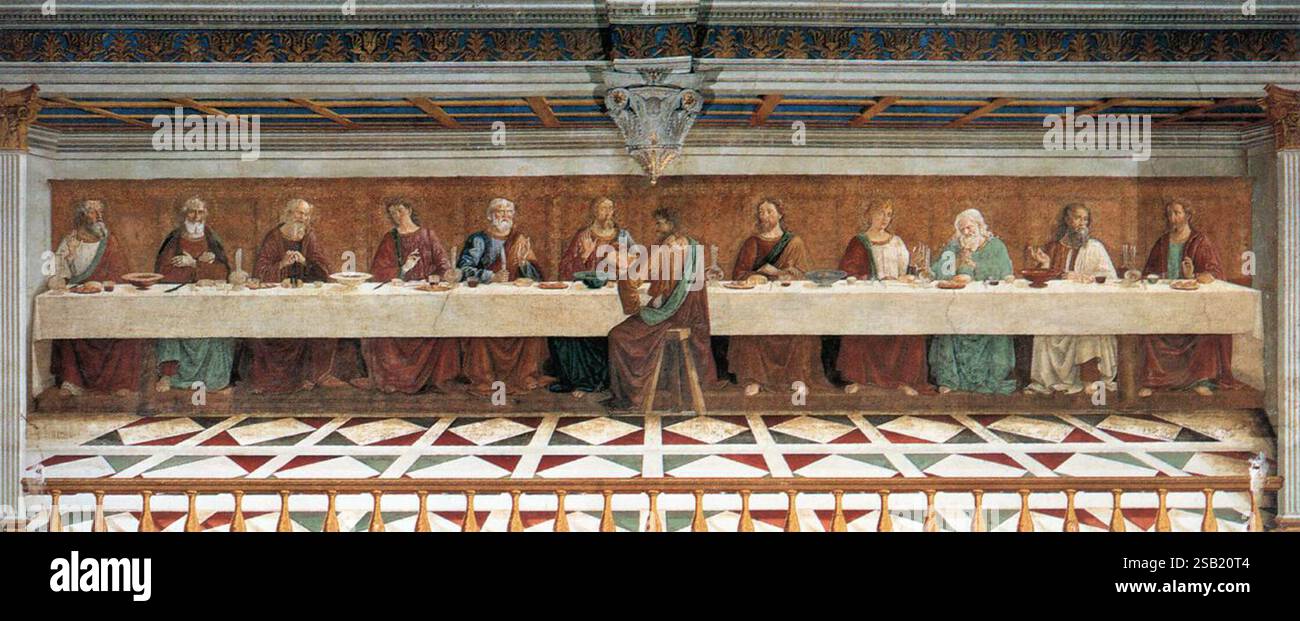 Last Supper 1476 Domenico Ghirlandaio Fresco Abbazia di San Michele ...