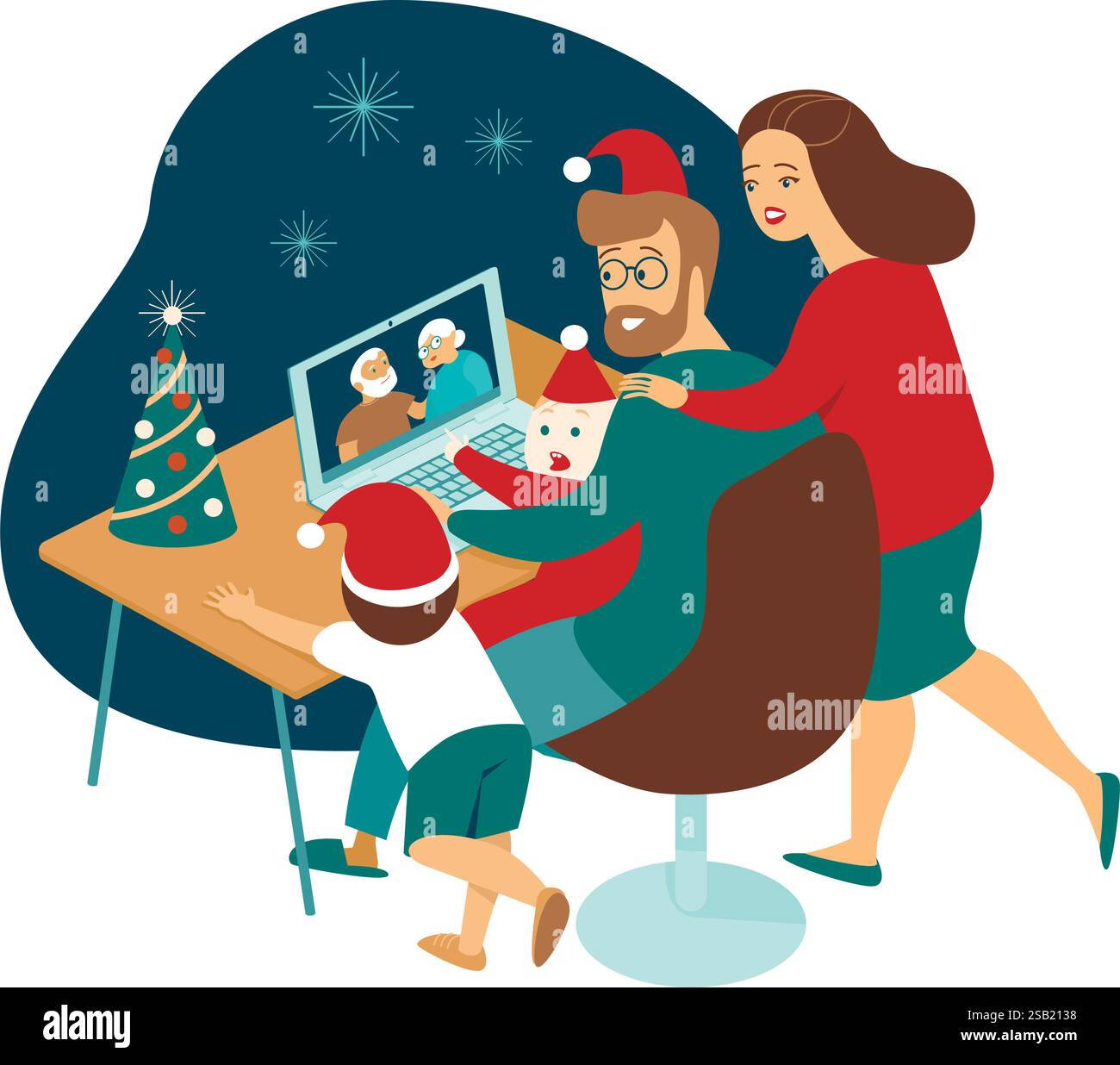 Parents with young kids Stock Vector Images - Alamy