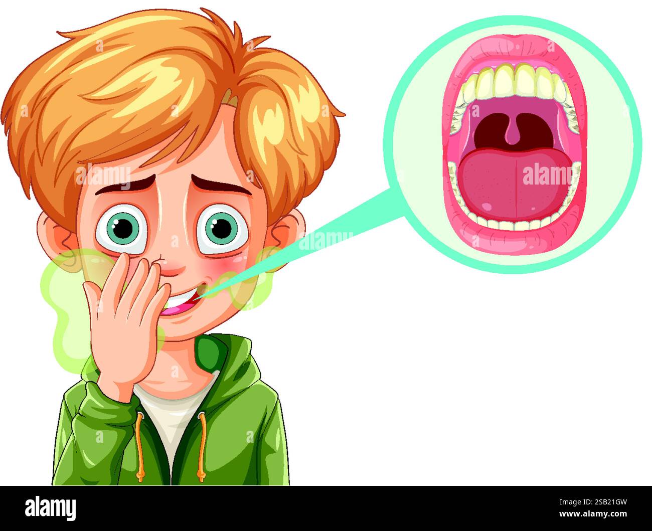 Illustration of boy embarrassed by bad breath Stock Vector Image & Art ...
