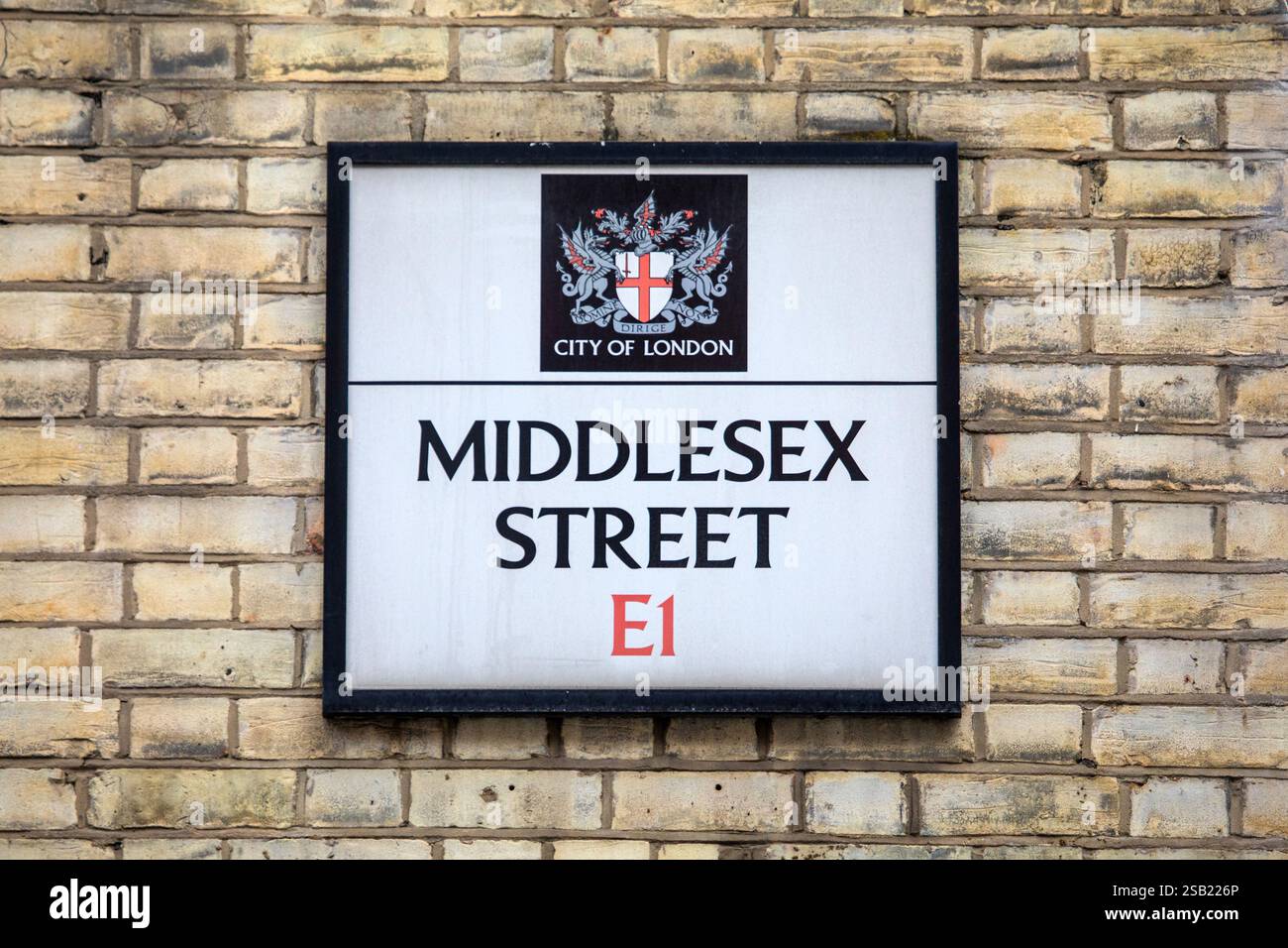 London, UK - April 19th 2024: Street sign for Middlesex Street in the ...