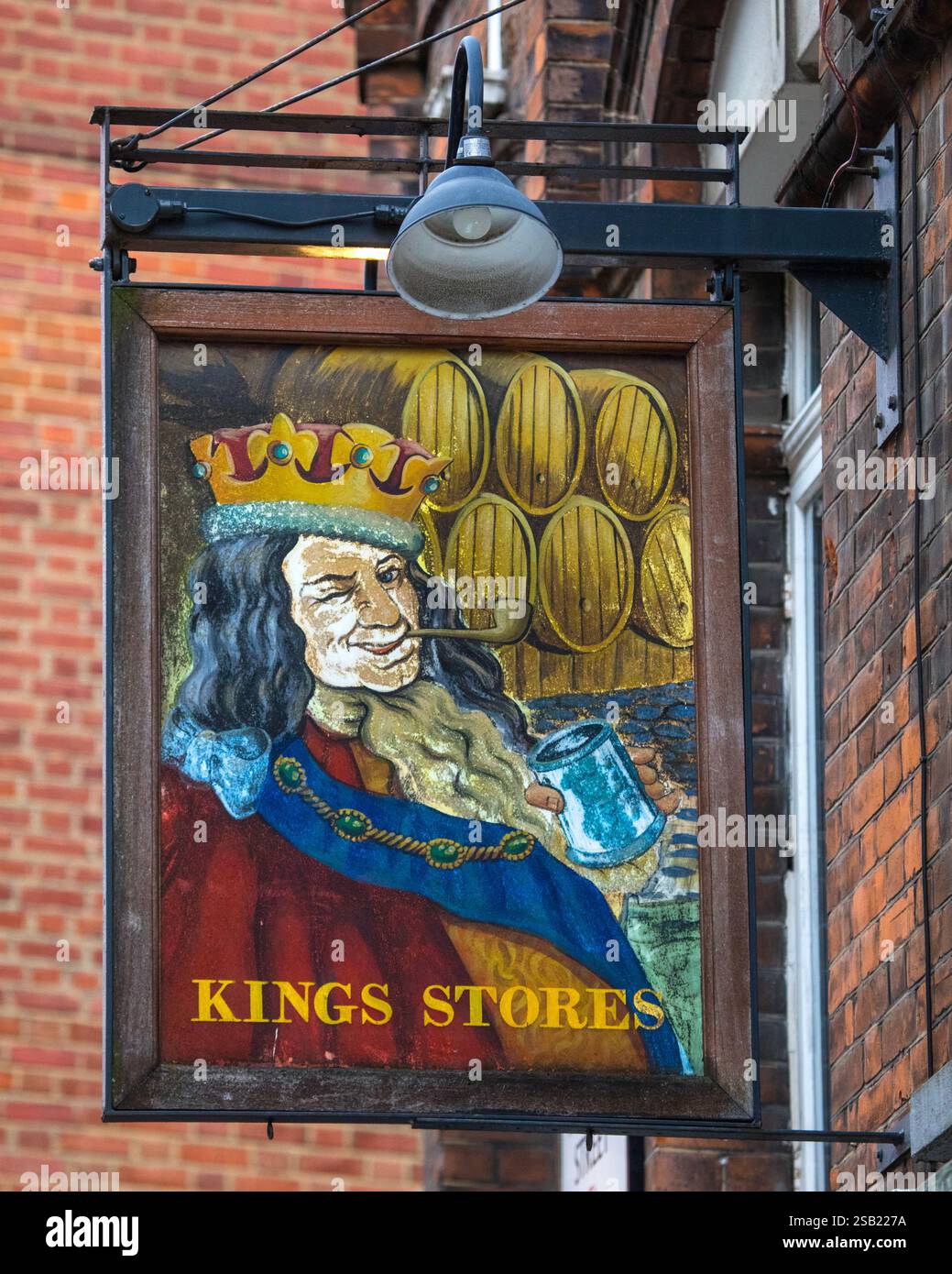 London, UK - April 19th 2024: The traditional pub sign on the exterior ...