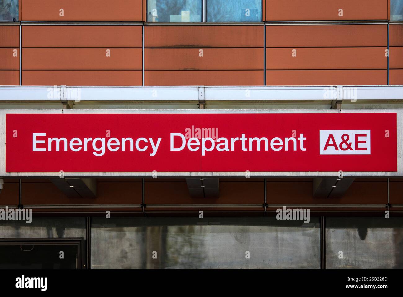 Close-up of an Emergency Department sign, also known as an Accident and ...
